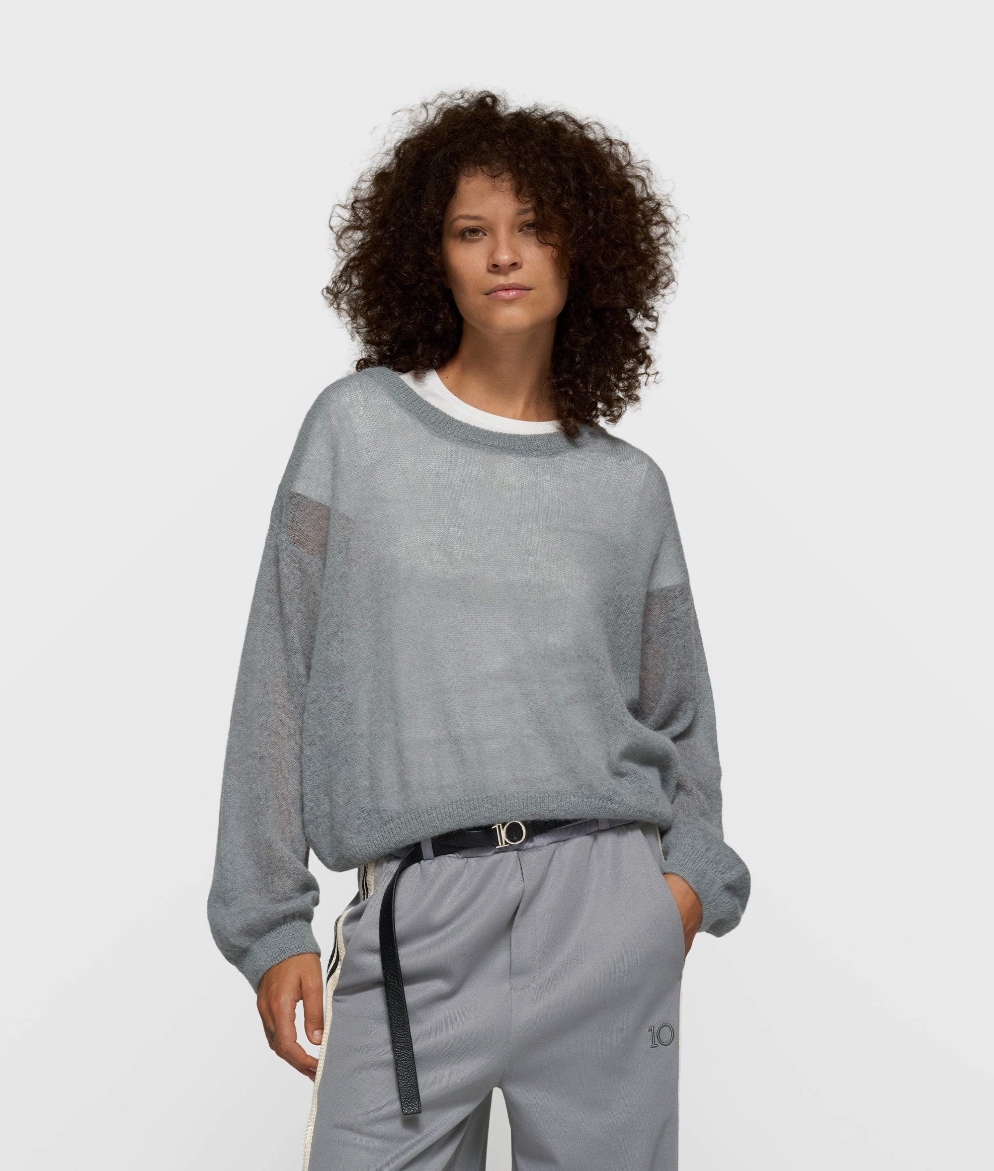 thin knit sweater | light graphite | 10DAYS | Official Online Store