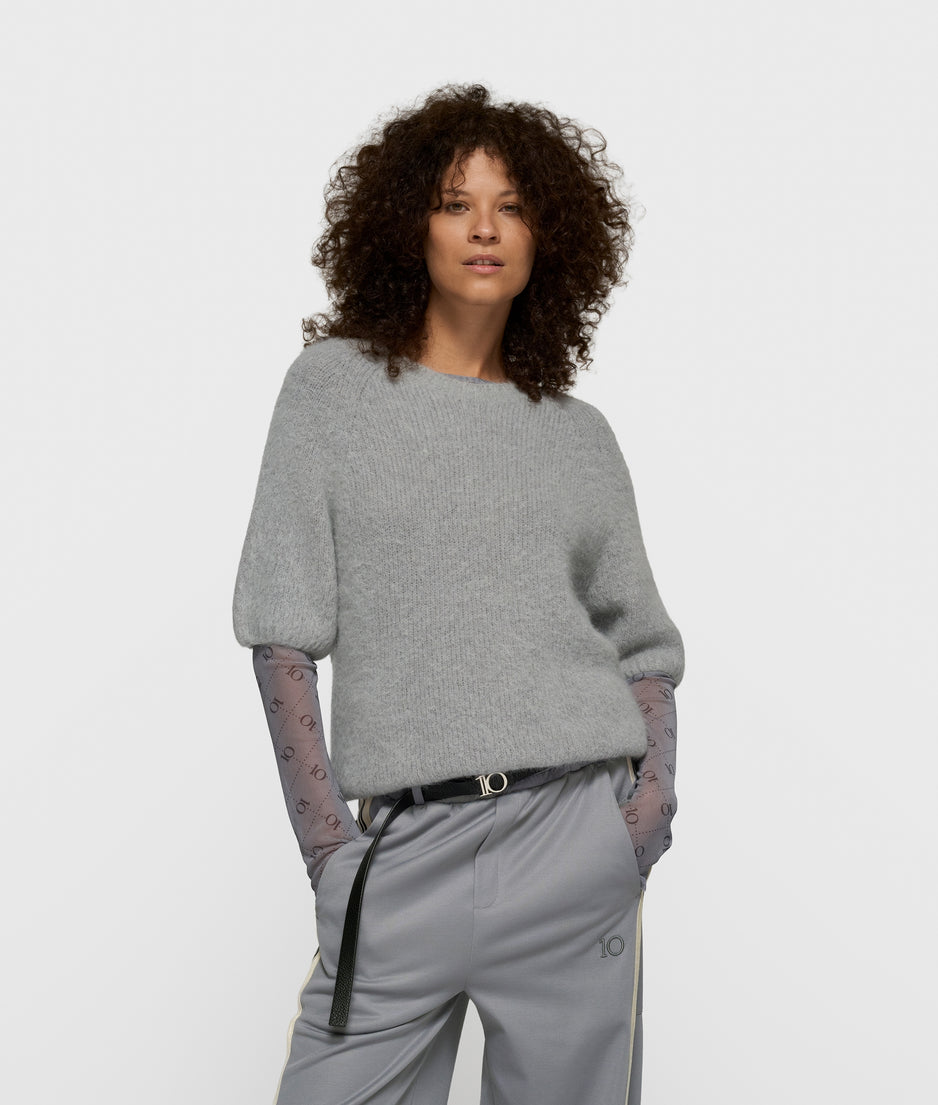 short sleeve knit sweater | light graphite | 10DAYS | Official Online Store